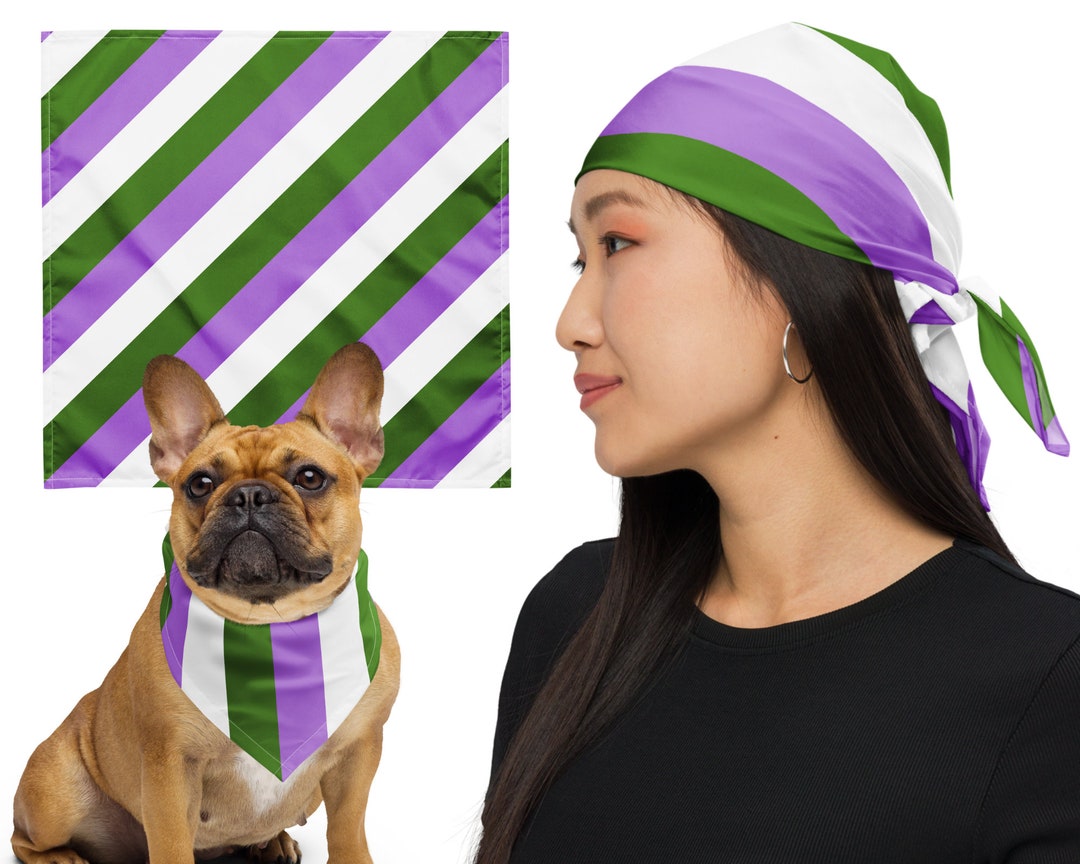 Square Genderqueer Flag Bandana, Genderqueer Pride Scarf, Gender Queer ...
