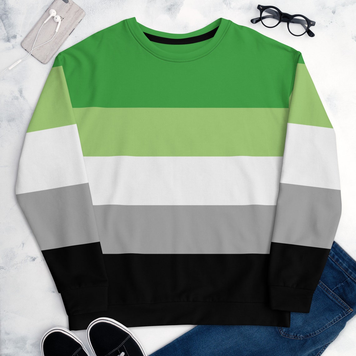Aromantic Flag Sweater, Aromantic Sweatshirt, Aromantic Clothes ...
