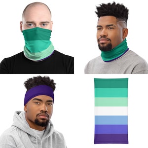 Gay Male Pride Tube Scarf, MLM Pride Scarf, Blue Gay Flag Neck Gaiter ...