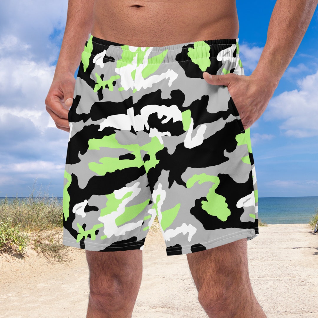 2xs - 6xl Agender Camo Swim Trunks, Agender Pride Camouflage Swim ...