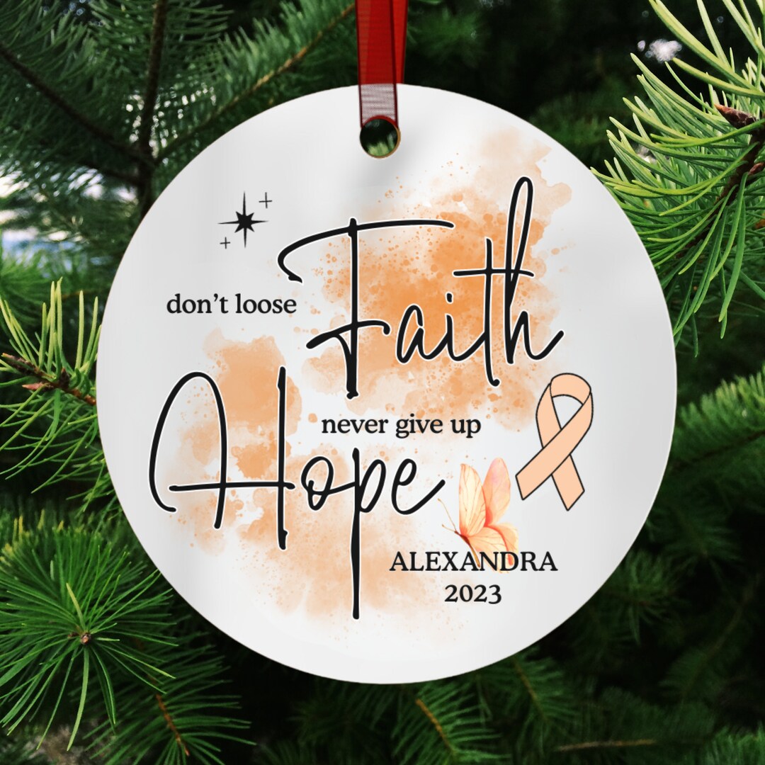 Custom Uterine Cancer Ornament, Endometrial Cancer Support Gifts, Faith ...