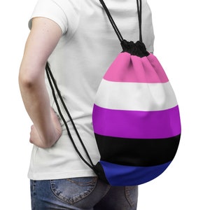 Genderfluid Flag Drawstring Bag, Genderfluid Pride Backpack, Gender ...