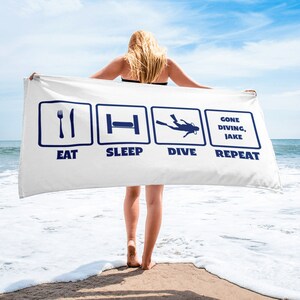 Scuba Diver Beach Towel, Personalized Towel, Scuba Diver Towel, Scuba ...