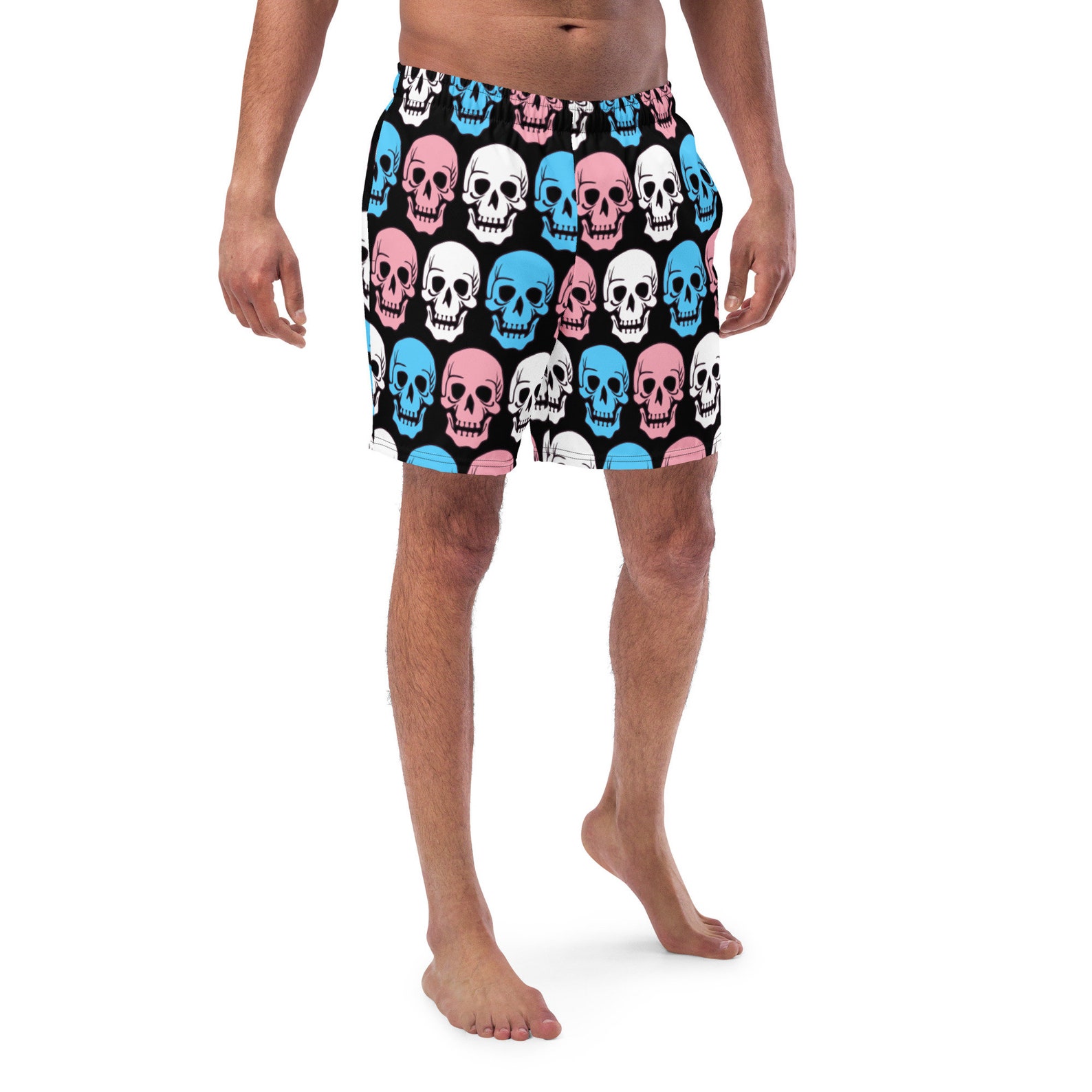 2xs 6xl Trans Pride Flag Skulls Mens Swim Trunks Gothic - Etsy