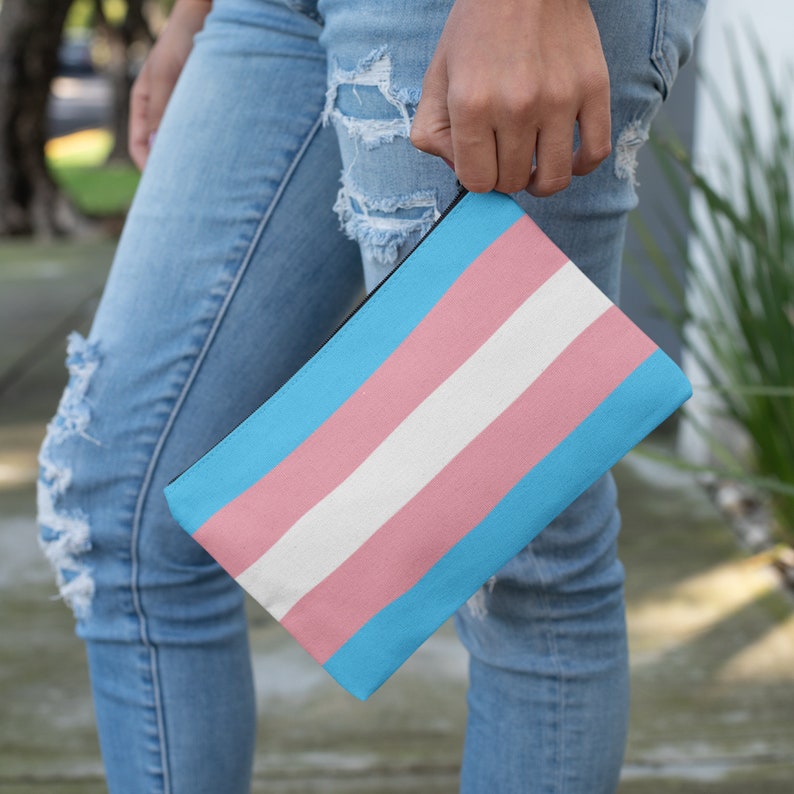 Transgender Bag, Trans Pride Zipper Pouch, Trans Pride Flag Cosmetic ...