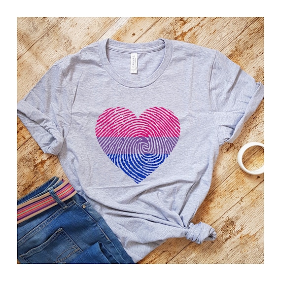 Bi Pride Heart Shirt Bisexual Tshirt Bisexual Flag Tee LGBT | Etsy
