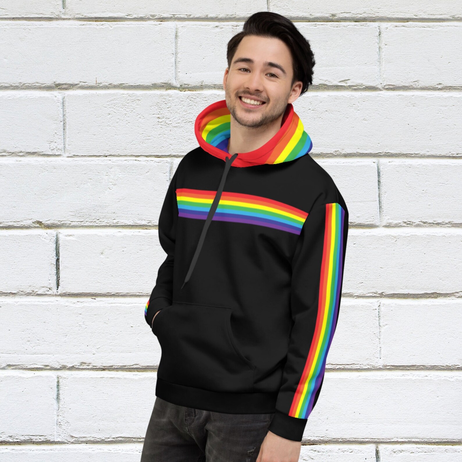 Rainbow Hoodie, Rainbow Pride Pullover Hoodie, Gay Pride Hoodie ...