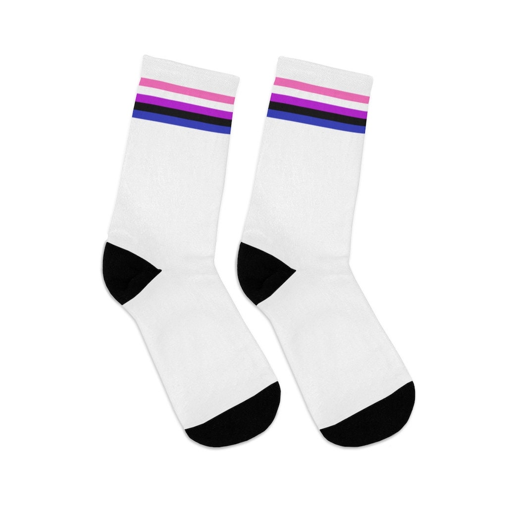 Genderfluid Socks One Size White Striped Gender Fluid Socks - Etsy