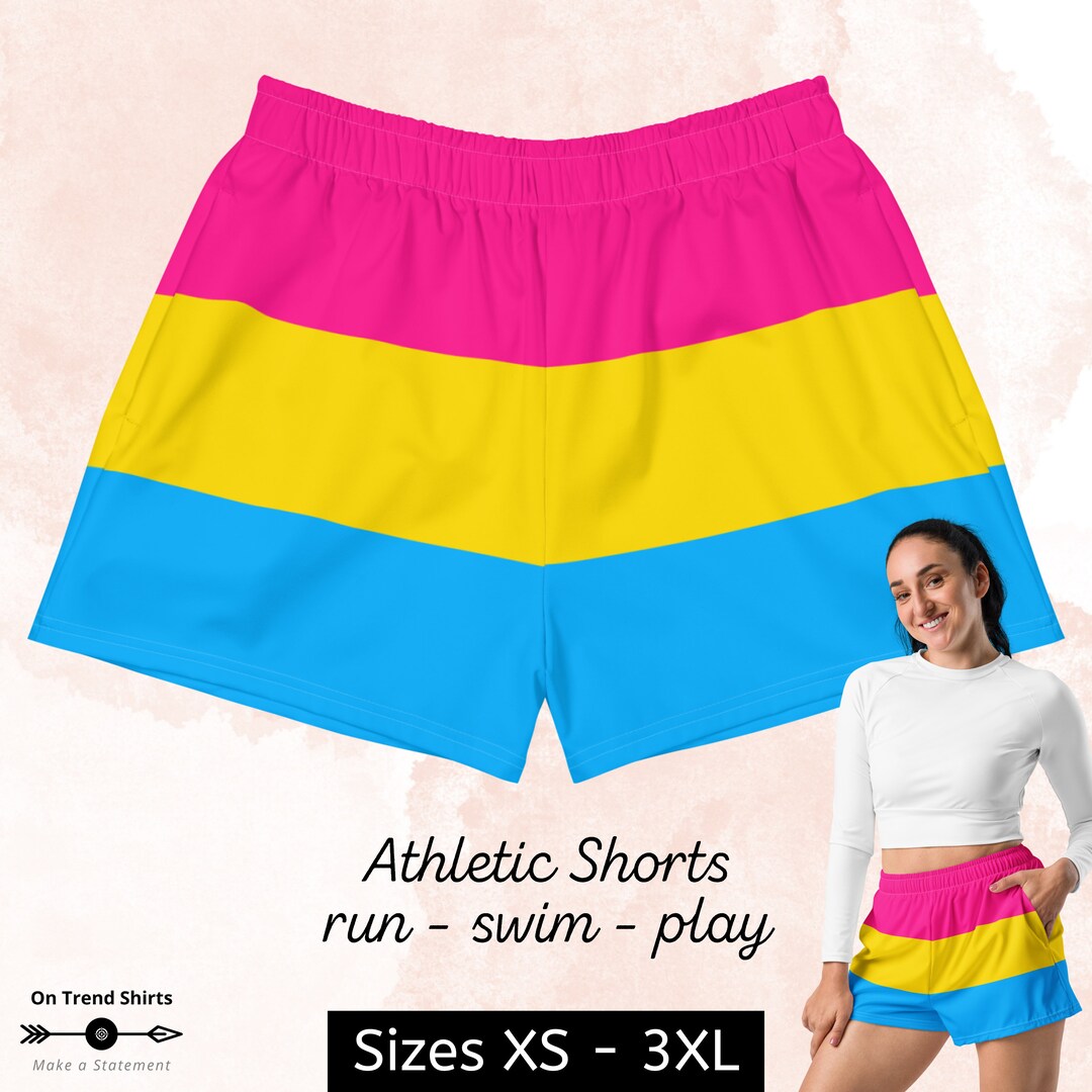 Athletic Pansexual Flag Shorts, Pan Pride Festival Shorts, Pansexual ...