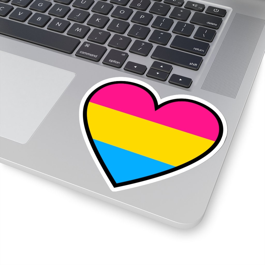 Pansexual Sticker Pan Pride Heart Sticker Queer Laptop - Etsy