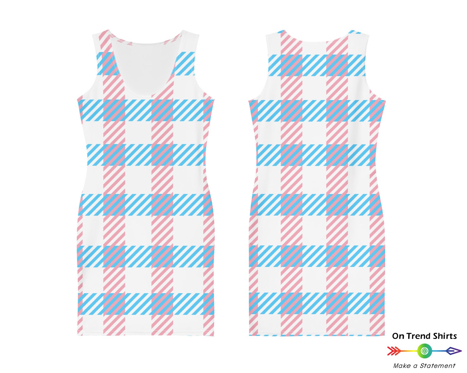Transgender Gingham Dress, Subtle Trans Dress, Fitted Transgender Dress ...