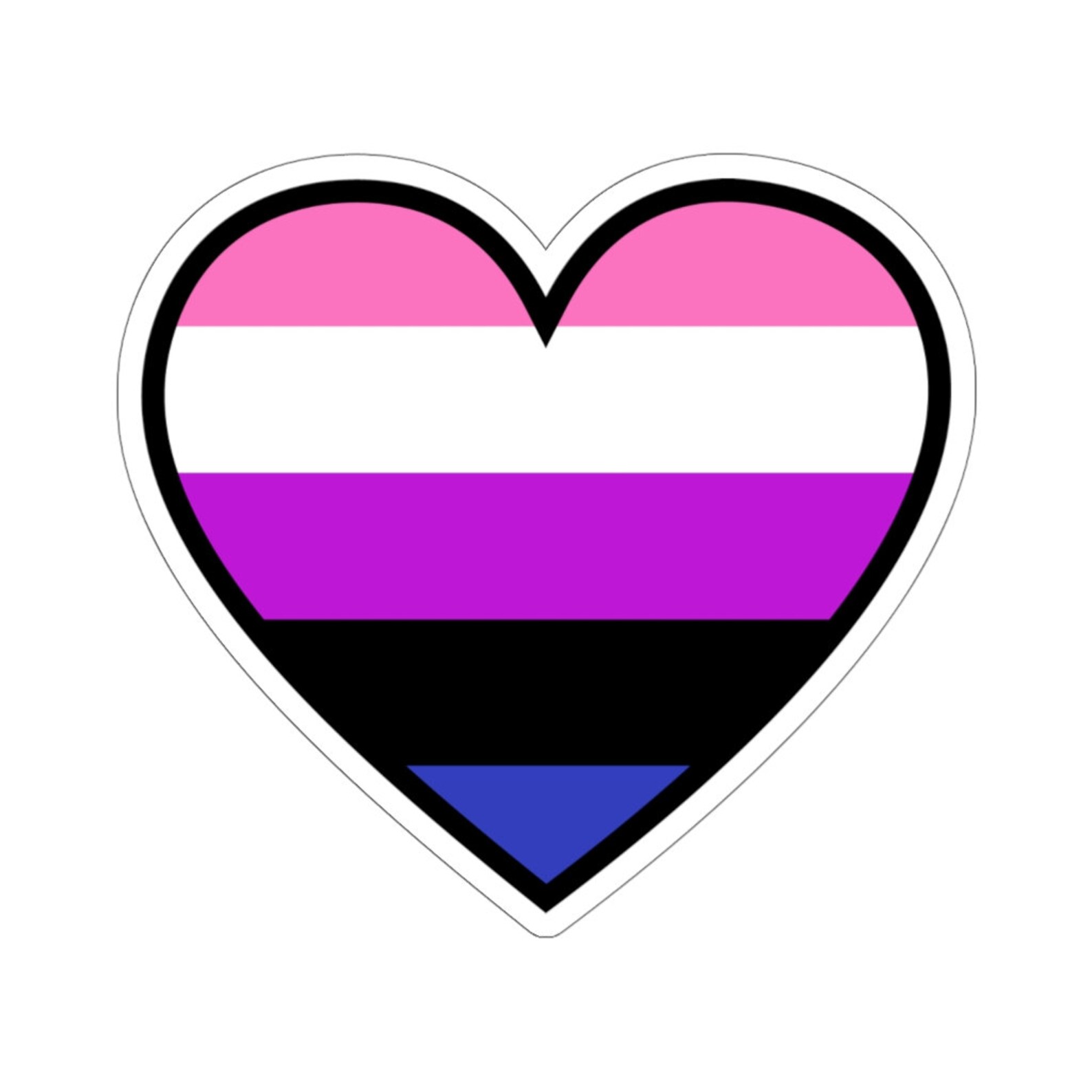 Genderfluid Heart Sticker Genderfluid Pride Stickers LGBT - Etsy