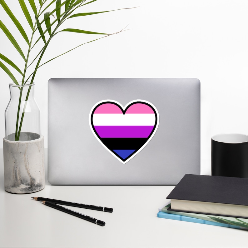 Genderfluid Heart Sticker, Genderfluid Pride Stickers, LGBT Laptop ...