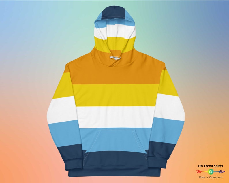 Aroace Hoodie Aroace Sunset Flag Colors Aroace Sweatshirt - Etsy