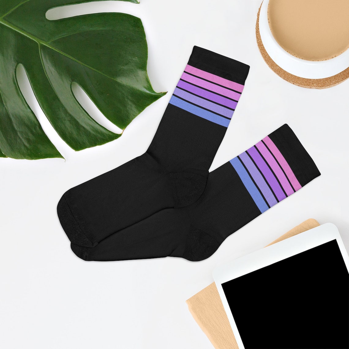 Bisexual Socks, Pastel Bi Pride Flag Socks, Bi Pride Clothing, Bi Flag ...