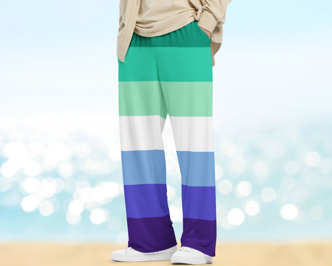 MLM Flag Wide Leg Pants, MLM Pride Pants, Gay Male Flag Lounge Wear ...