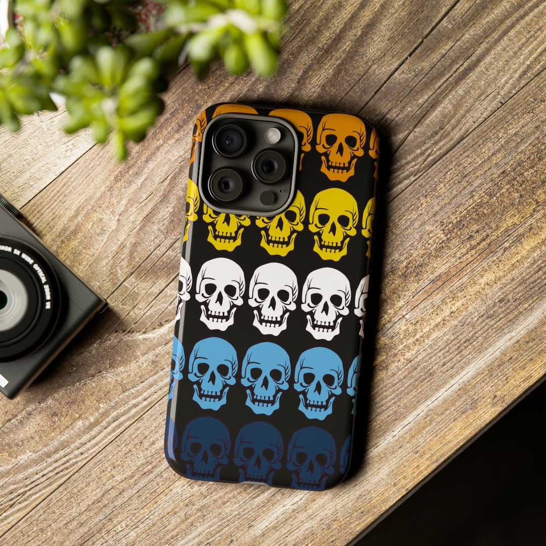 46 Models - Subtle Aroace Sunset Flag Skulls Tough Phone Case for Use ...