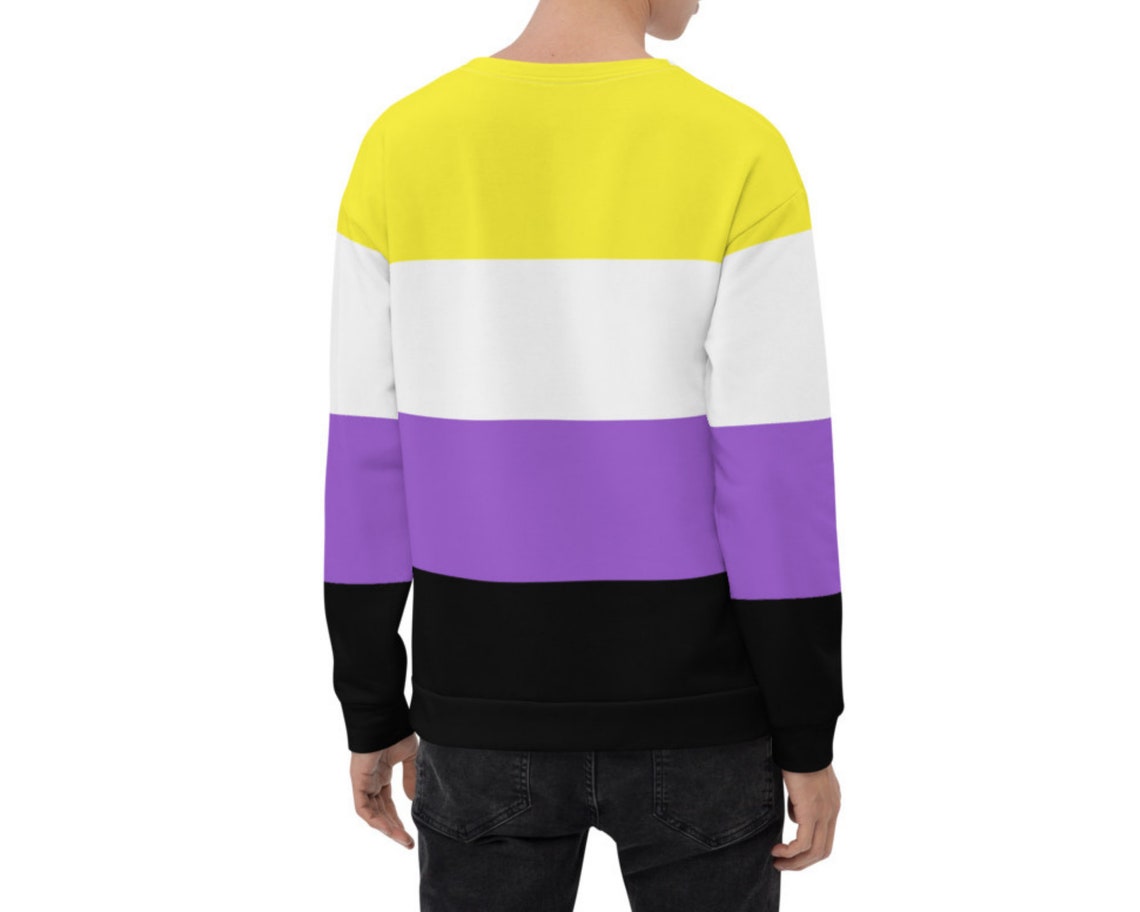 Nonbinary Sweatshirt Nonbinary Flag Sweater Non Binary Pride Etsy