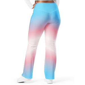 Transgender Leggings, Pastel Trans Flag High Waist Leggings, Subtle ...
