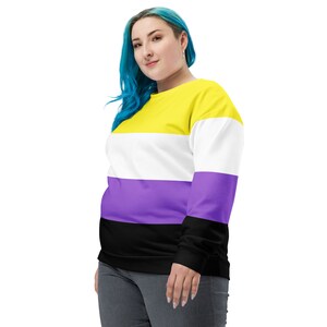 Nonbinary Sweatshirt, Nonbinary Flag Sweater, Non Binary Pride Wear ...