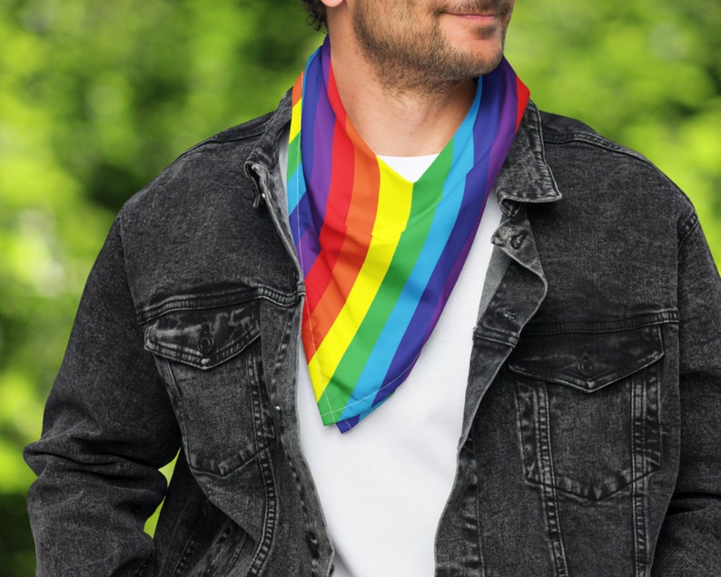 Square Rainbow Bandana LGBT Pride Bandana Scarf Gay Flag - Etsy