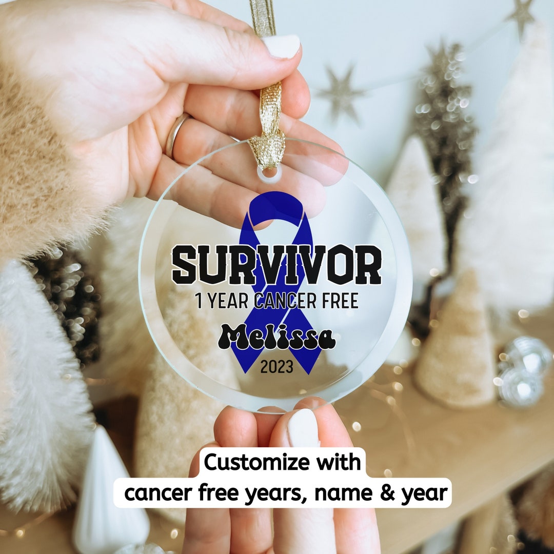 Custom Colon Cancer Survivor Ornament, Customized Colon Cancer Ribbon ...
