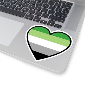 Aromantic Flag Heart Sticker, Aromantic Pride Sticker, Aro Pride Vinyl ...