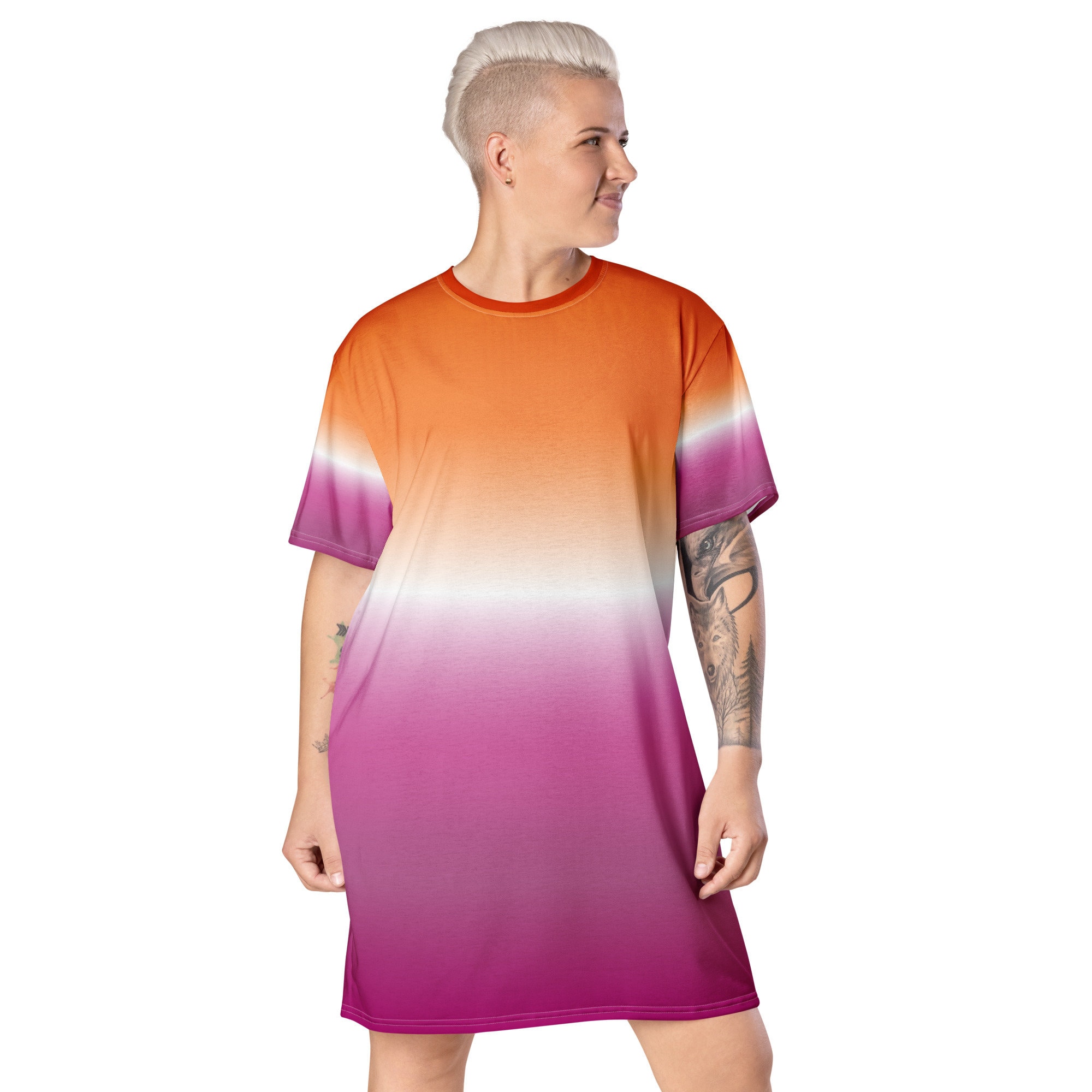 2xs - 6xl Ombré Lesbian Dress, Oversized Lesbian Pride Dress, Baggy ...