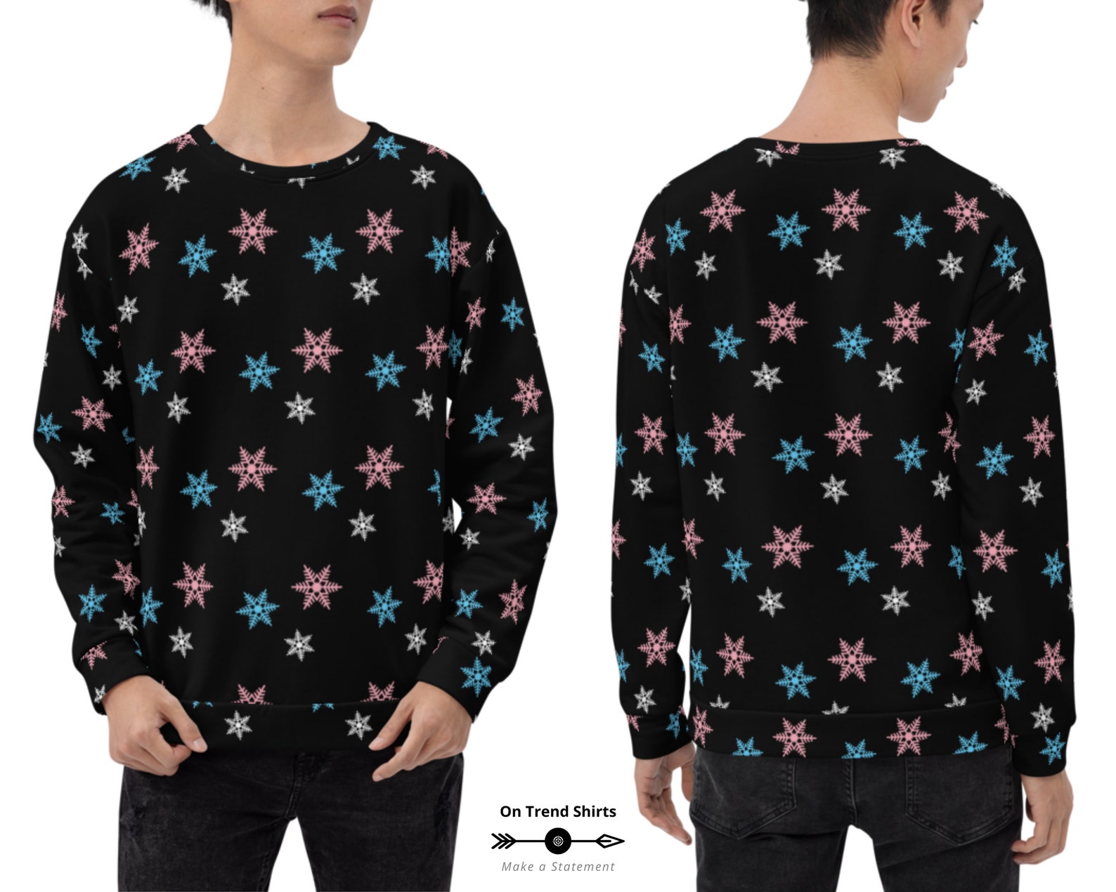 Transgender Snowflake Sweatshirt, Trans Flag Christmas Jumper, Trans ...