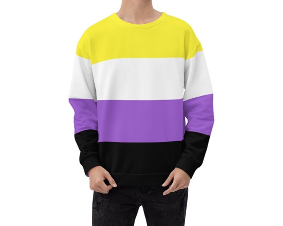 Nonbinary Sweatshirt Nonbinary Flag Sweater Non Binary Pride - Etsy