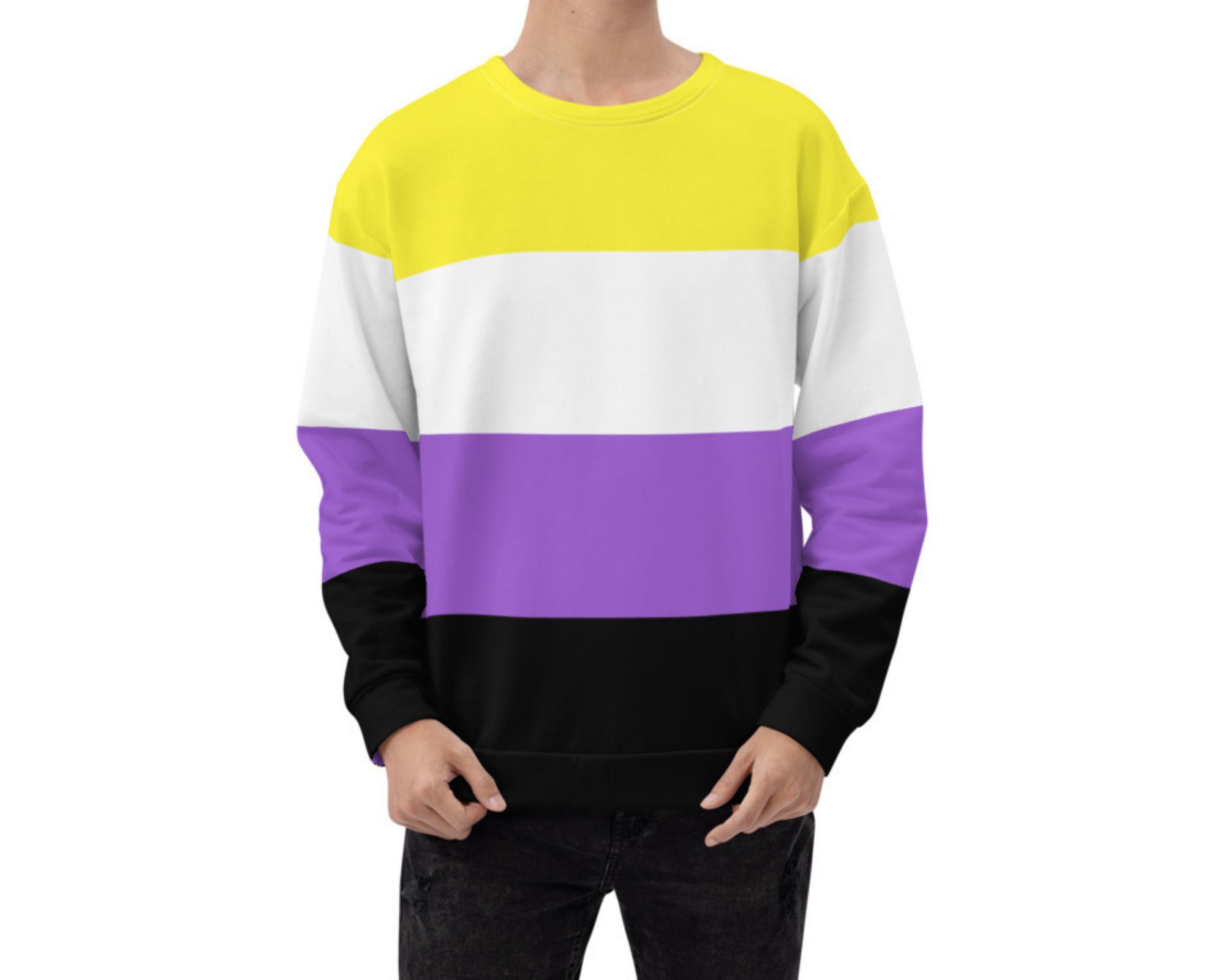 Nonbinary Sweatshirt Nonbinary Flag Sweater Non Binary Pride - Etsy