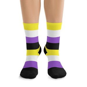 Nonbinary Pride Flag Socks, Non-binary Genderqueer Clothing, Non Binary Queer Pride Gift, Unisex ...