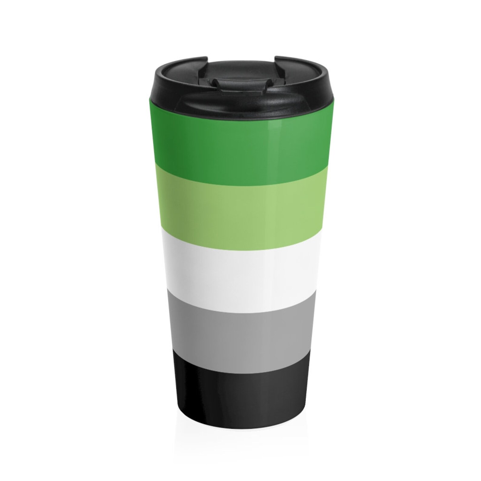 Aromantic Flag Travel Mug, Insulated Stainless Steel Aromantic Pride ...