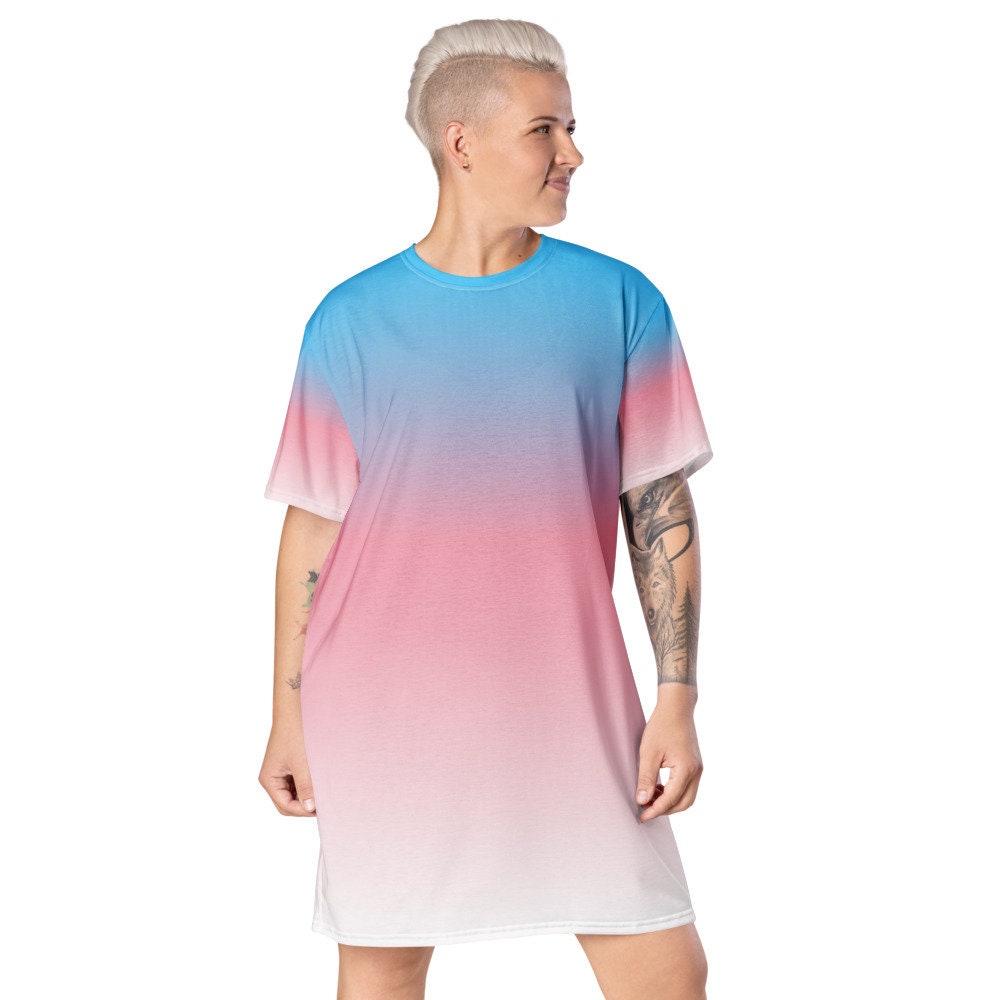 2xs 6xl Ombré Trans Flag Dress Oversized Trans Dress Trans | Etsy