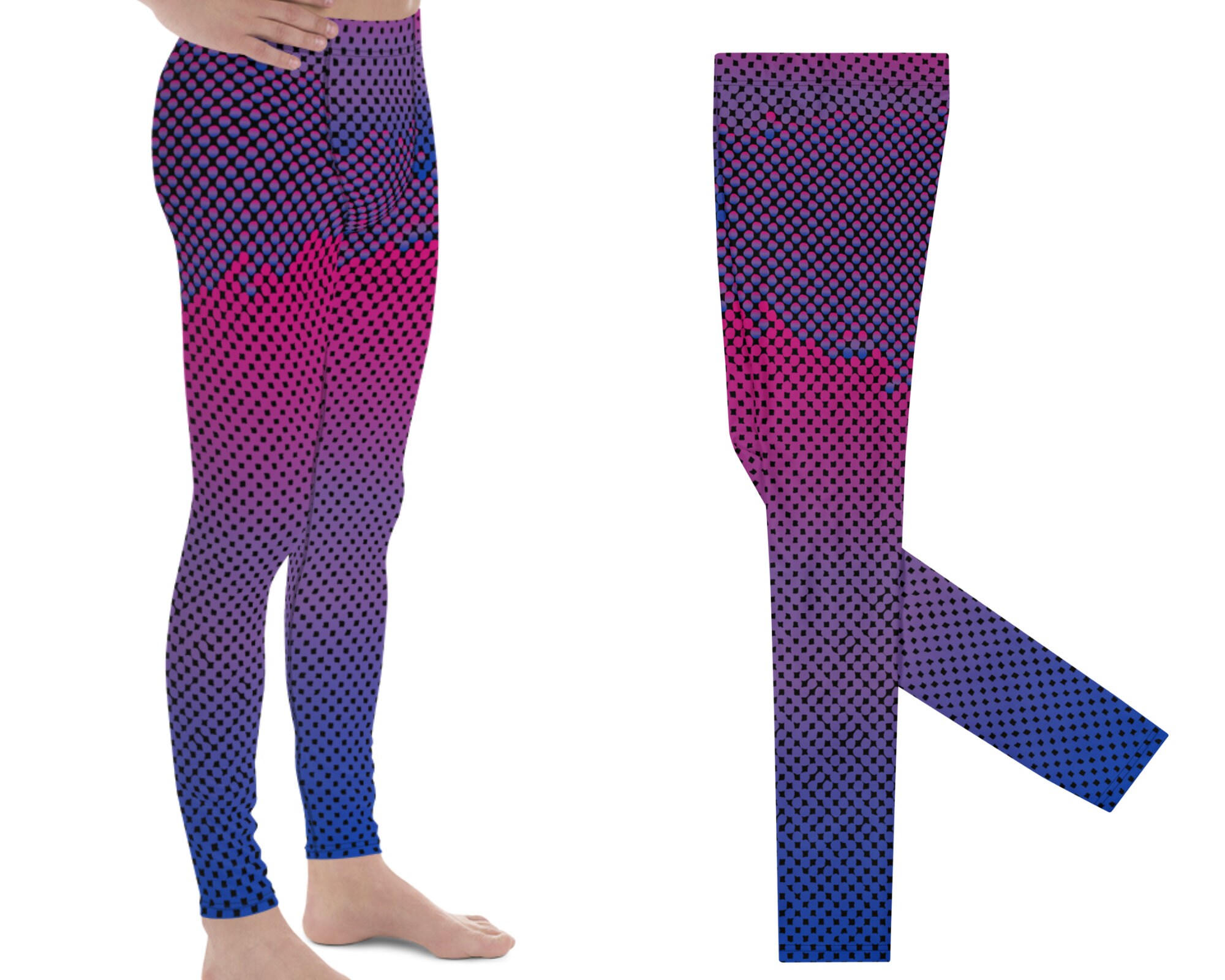 Distressed Bisexual Flag Mens Leggings, Cool Bi Pride Meggings ...
