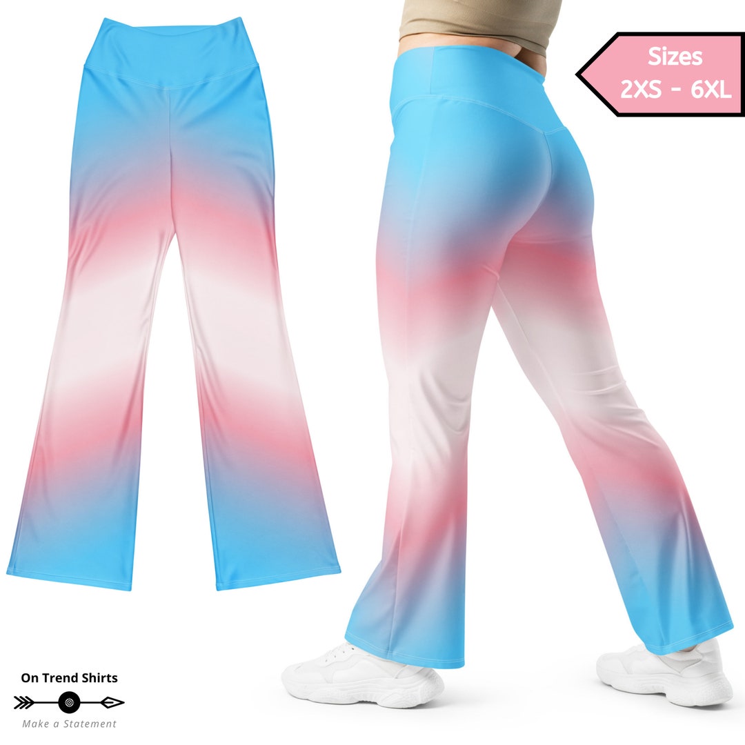 Transgender Leggings, Pastel Trans Flag High Waist Leggings, Subtle ...