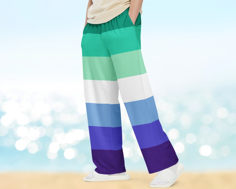 MLM Flag Wide Leg Pants, MLM Pride Pants, Gay Male Flag Lounge Wear ...