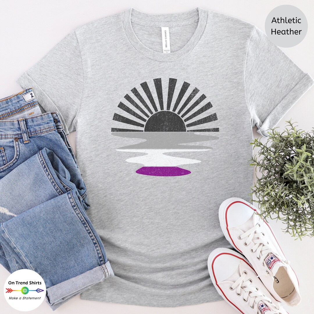 Subtle Asexual Shirt, Ace Pride Sunset Shirt, Discreet Asexual Flag ...