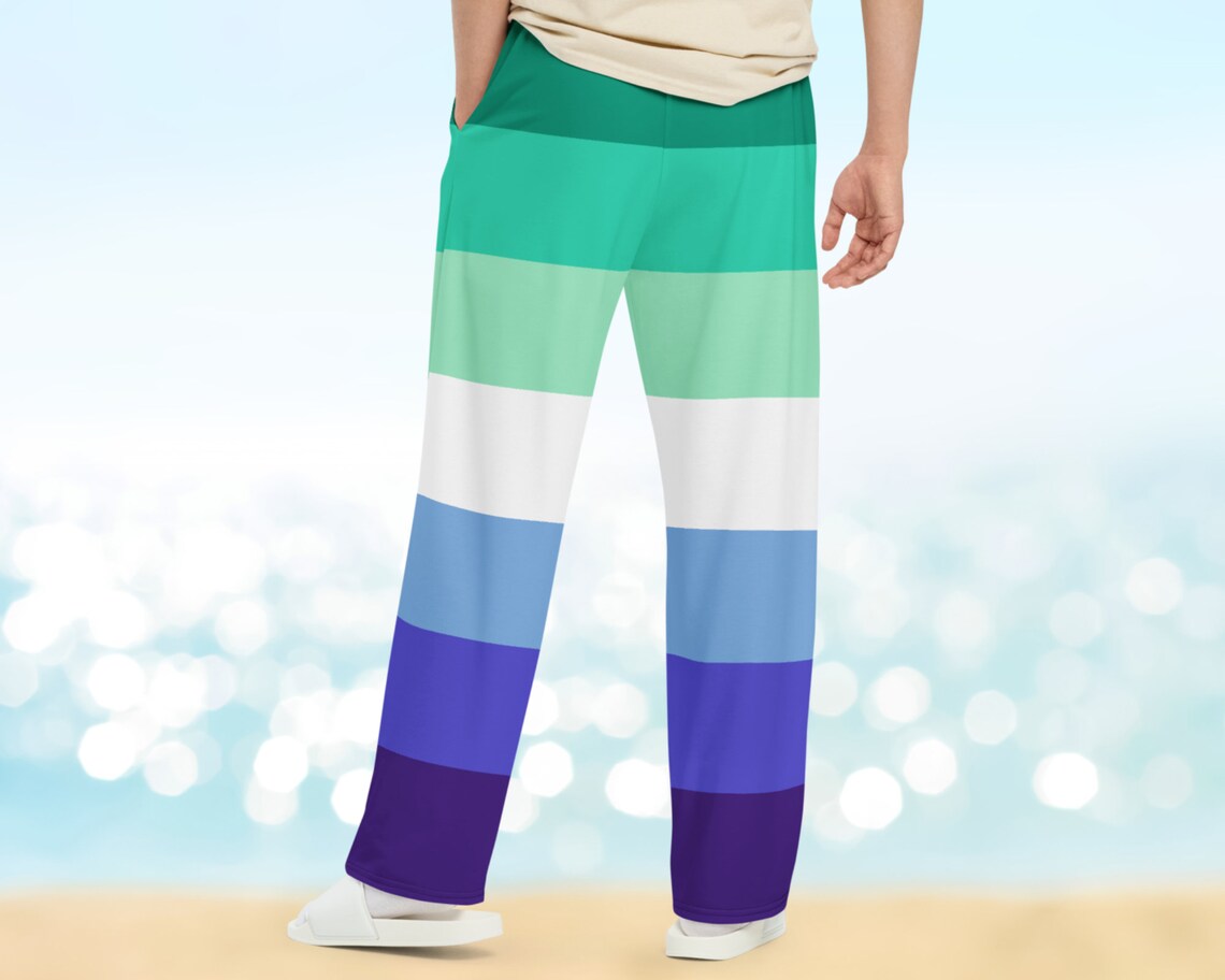 MLM Flag Wide Leg Pants, MLM Pride Pants, Gay Male Flag Lounge Wear ...