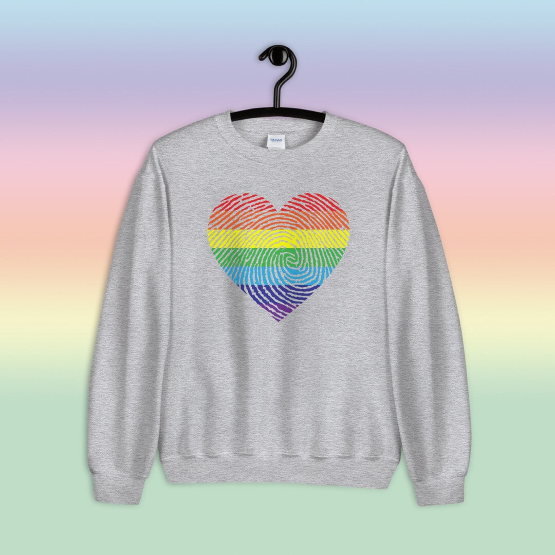 Gay Pride Heart Sweatshirt, Rainbow Pride Flag, Gay Gift, LGBT Clothing ...