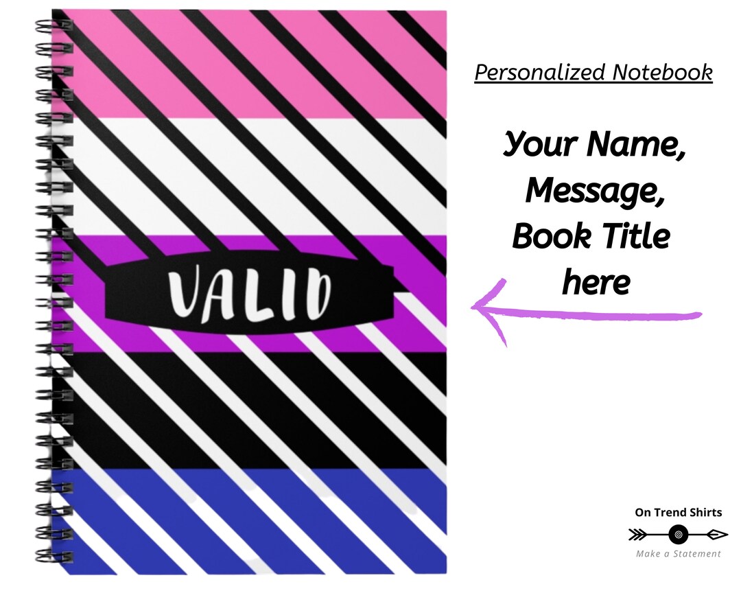 Personalized Genderfluid Flag Lined Spiral Notebook Journal, Gender ...