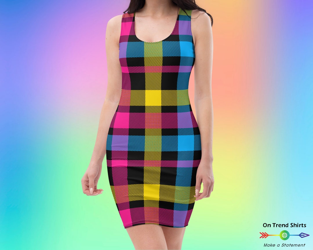 Pansexual Tartan Dress, Subtle Pansexual Dress, Pan Pride Wear ...