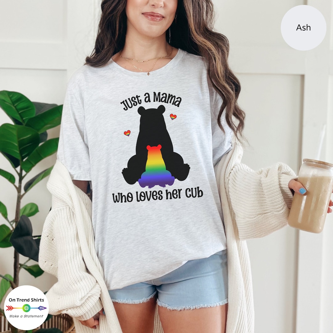 LGBTQ Mama Bear Shirt, Rainbow Bear Cub, Pride Ally Tee, Pride Support ...