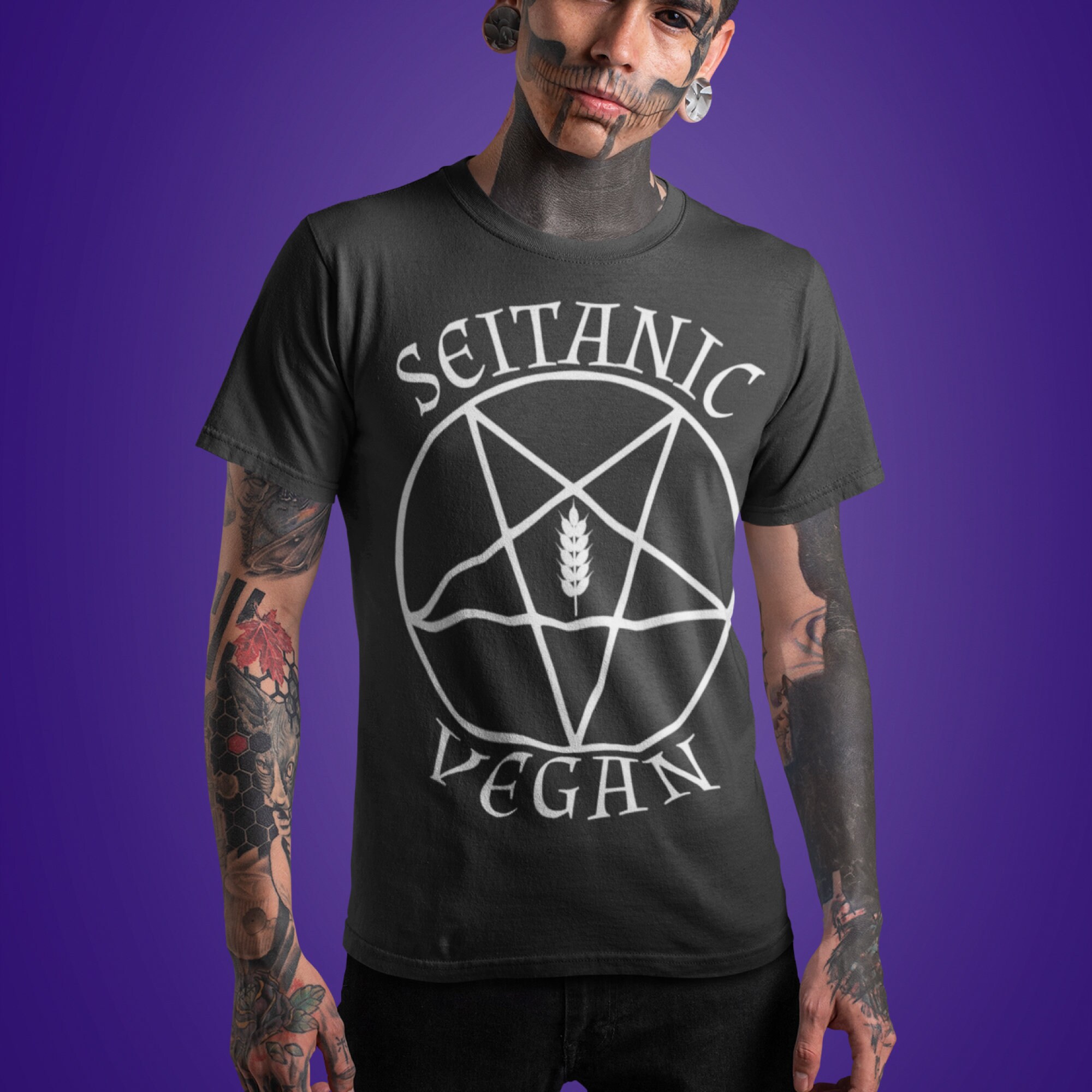 Vegan Shirt Vegan Witch Vegan Goth Pentagram Aesthetic | Etsy