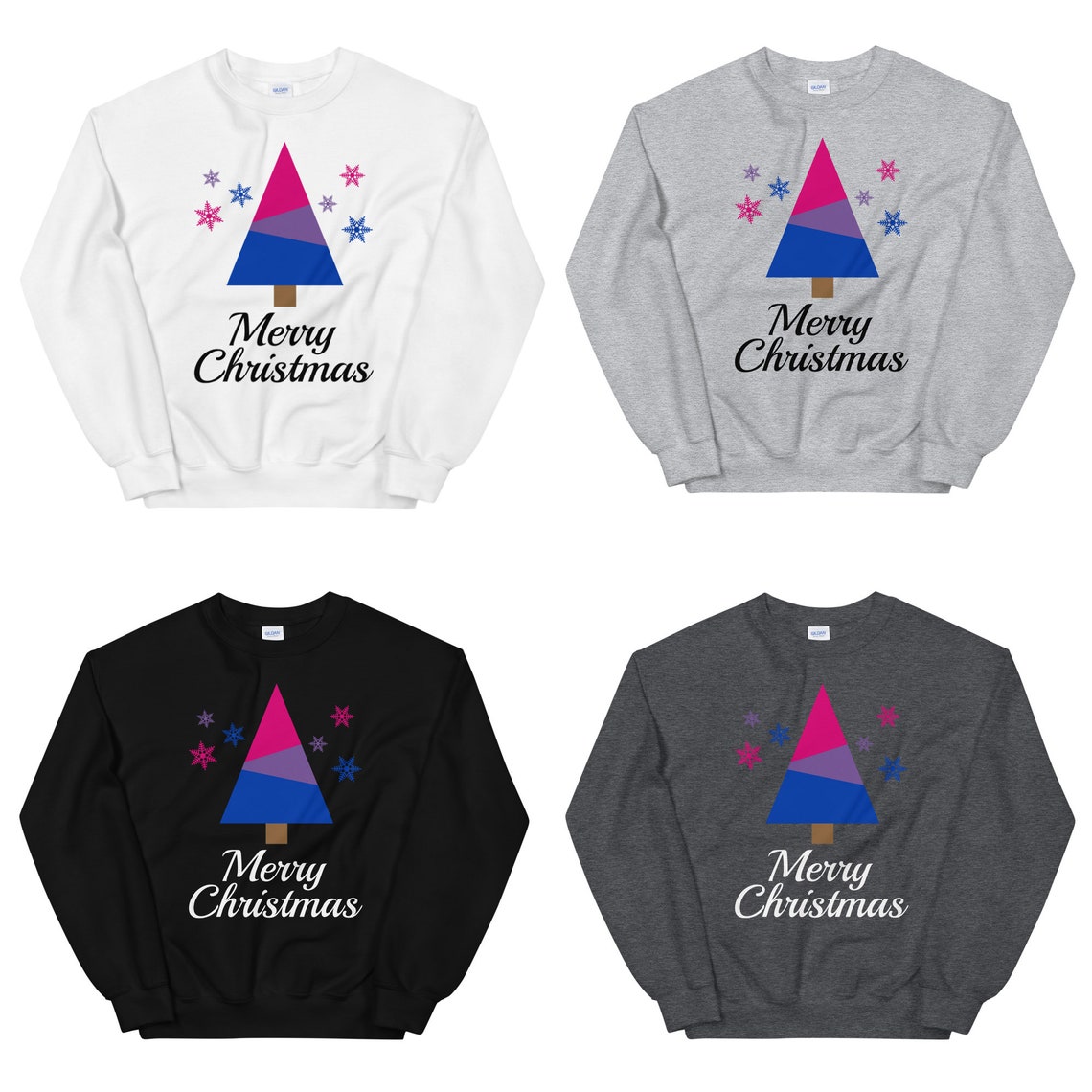Bisexual Christmas Jumper Bi Pride Christmas Sweater Bi Flag - Etsy