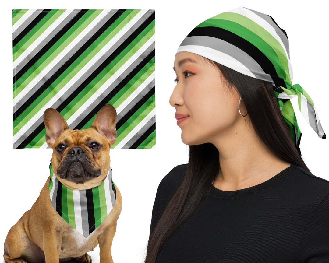 Square Aromantic Flag Bandana, Aromantic Pride Bandana Scarf, Aro Flag ...