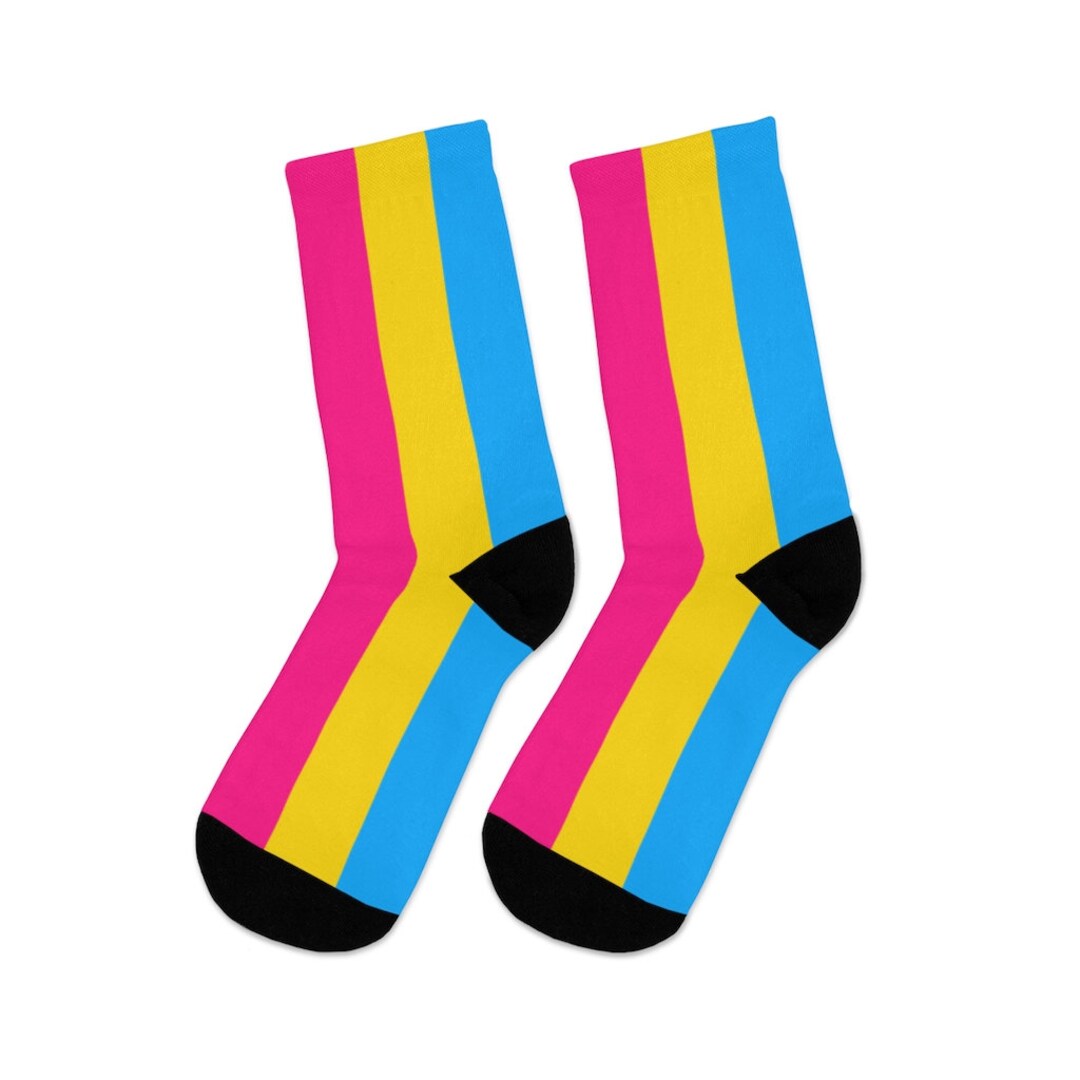 Pansexual Socks One Size Pan Flag Socks Pansexual Merch Pan Pride Socks Pan Pride Flag