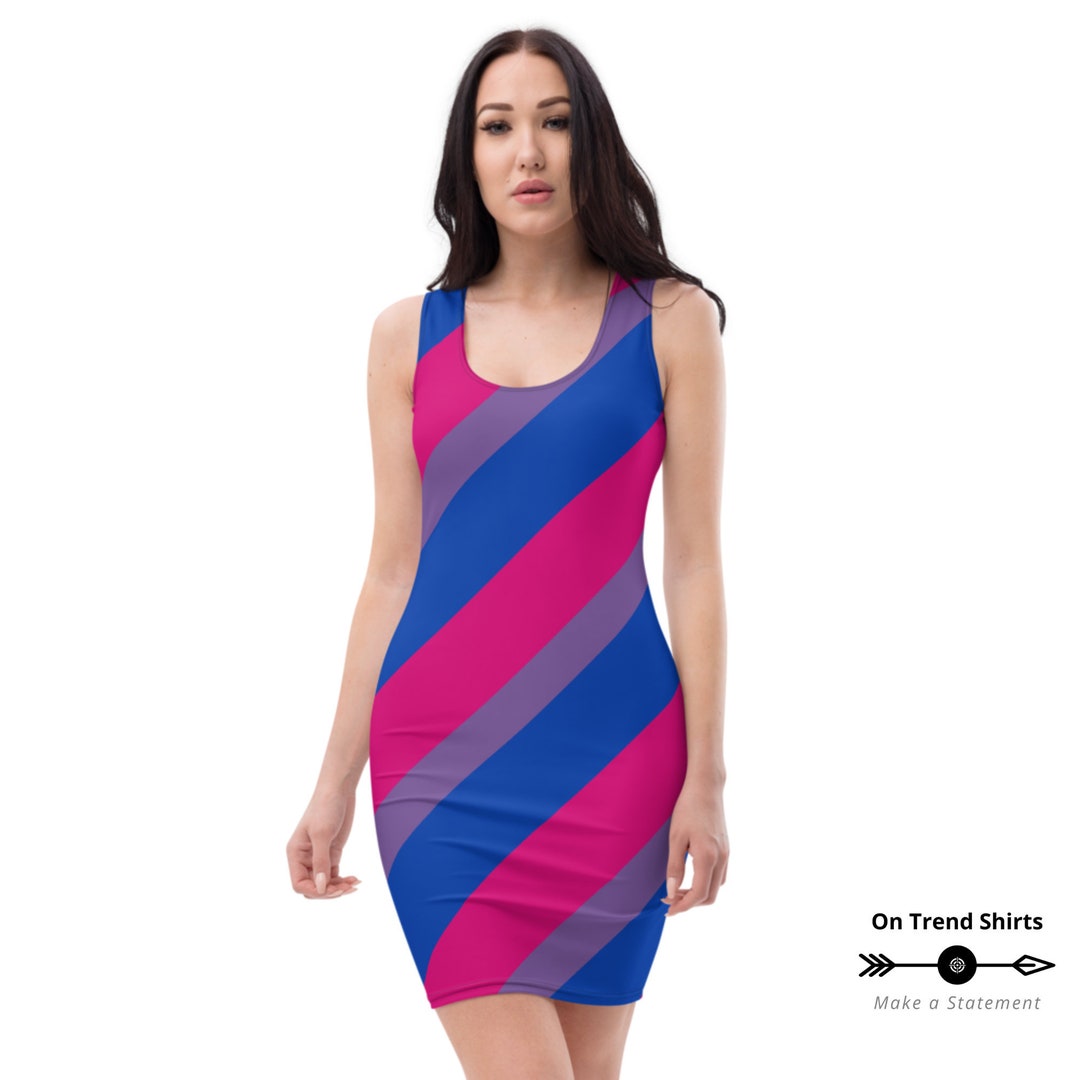 Bisexual Pride Dress, Bi Pride Flag Bodycon Dress, Bisexual Flag ...
