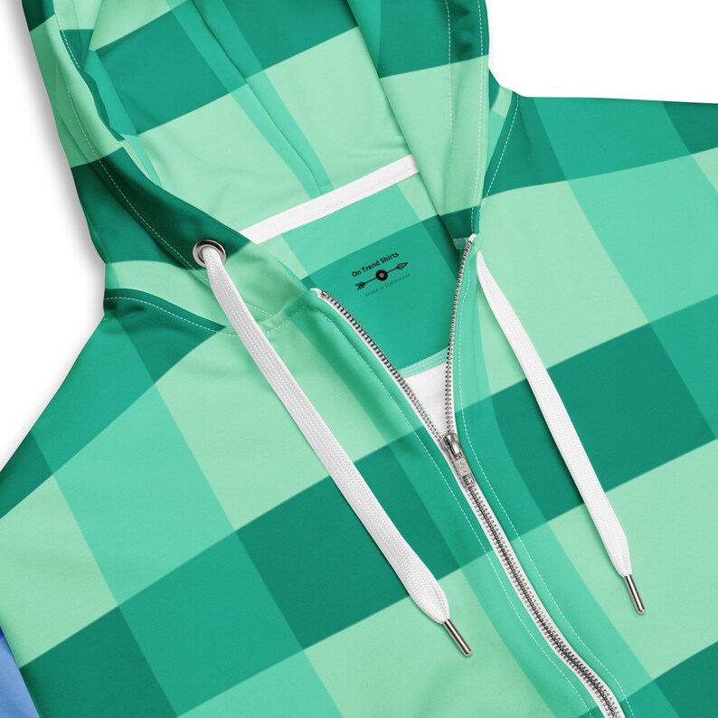 Subtle MLM Pride Flag Plaid Color Block Full Zip up Hoodie, Gay Male ...