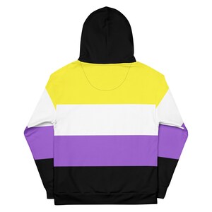 Nonbinary Hoodie, Nonbinary Flag Hooded Sweatshirt, Nonbinary Pride ...